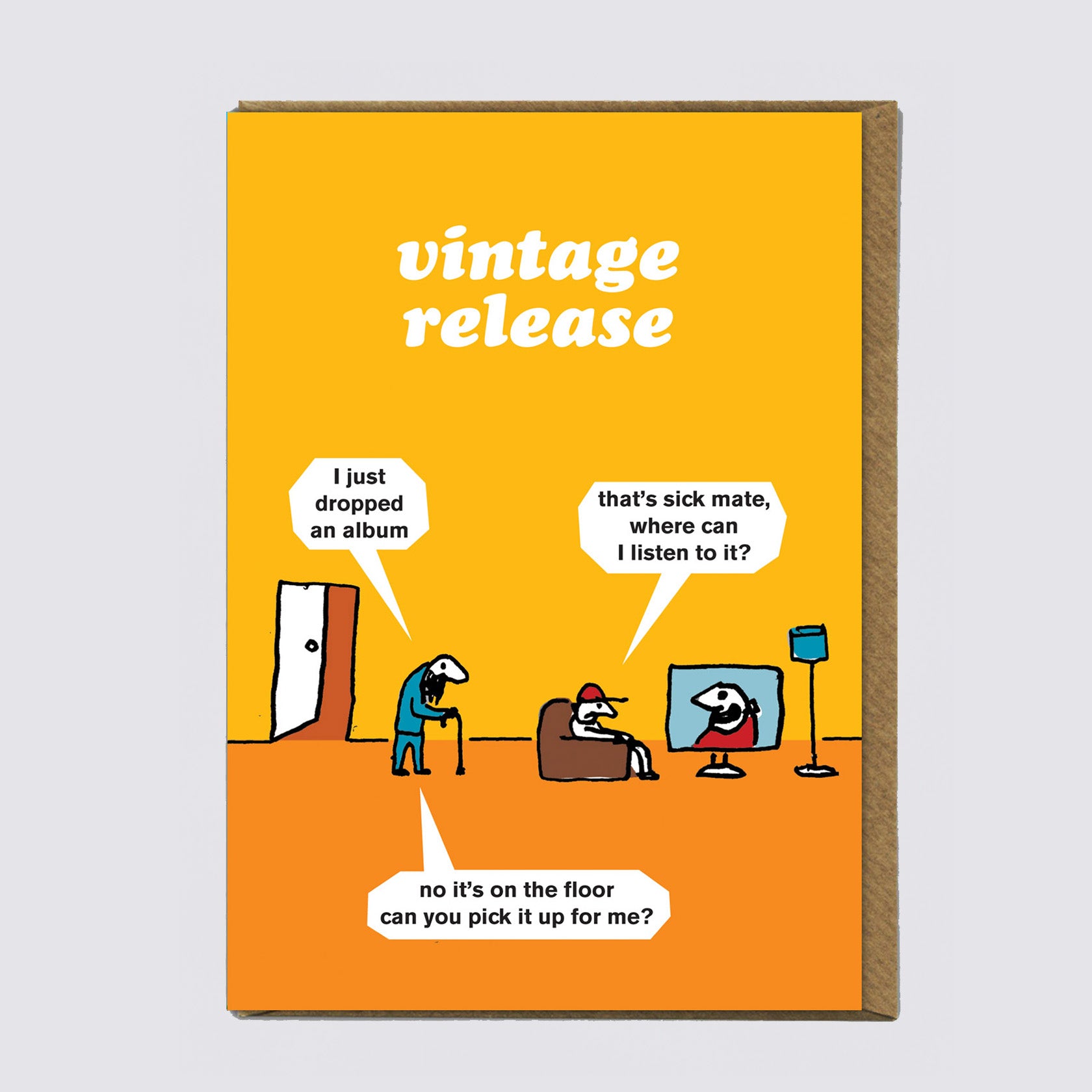 Vintage Album Drop Card – Modern Toss