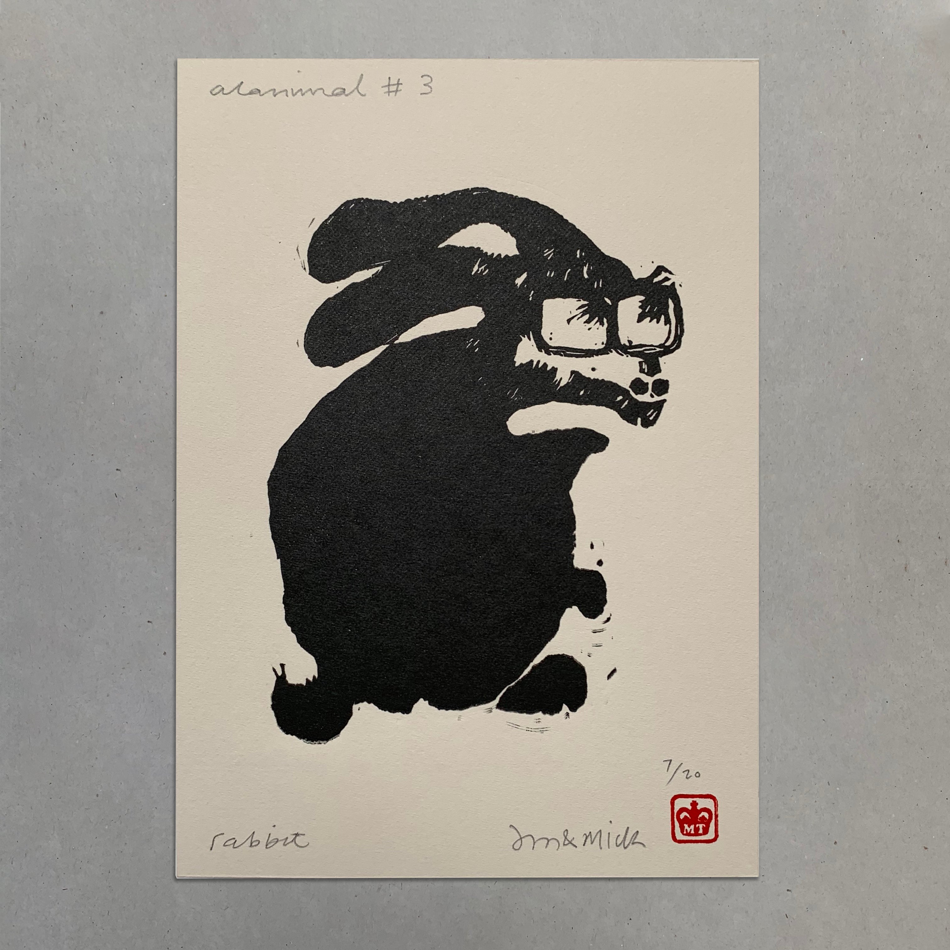 Alanimals- Rabbit Lino Print – Modern Toss