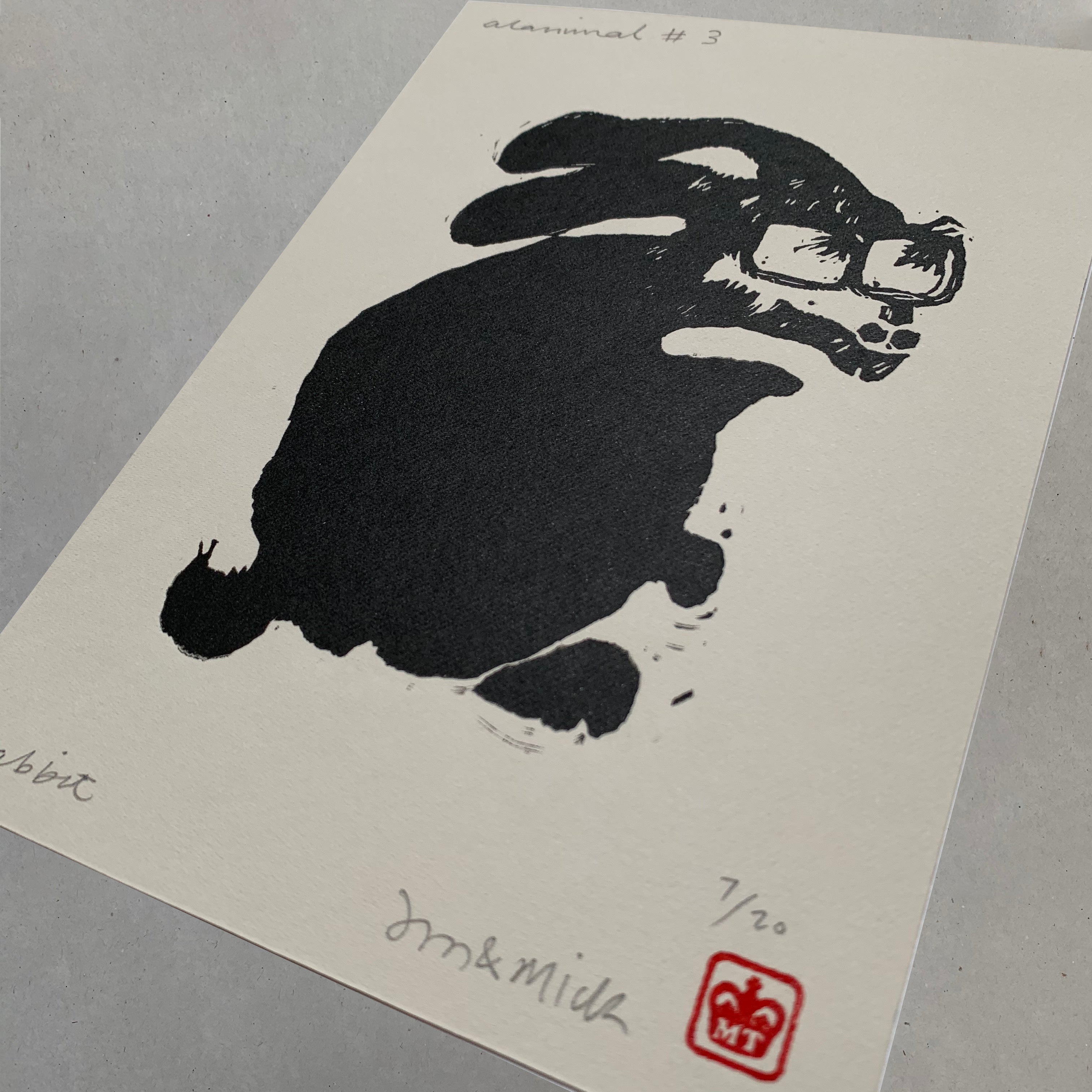 Alanimals- Rabbit Lino Print – Modern Toss